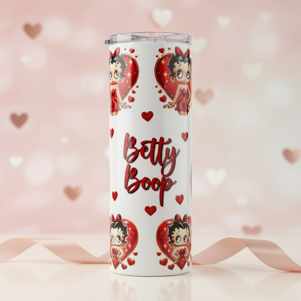 Tumbler Betty Boop 20oz - Diseño Exclusivo Romántico – SubliprintStudio